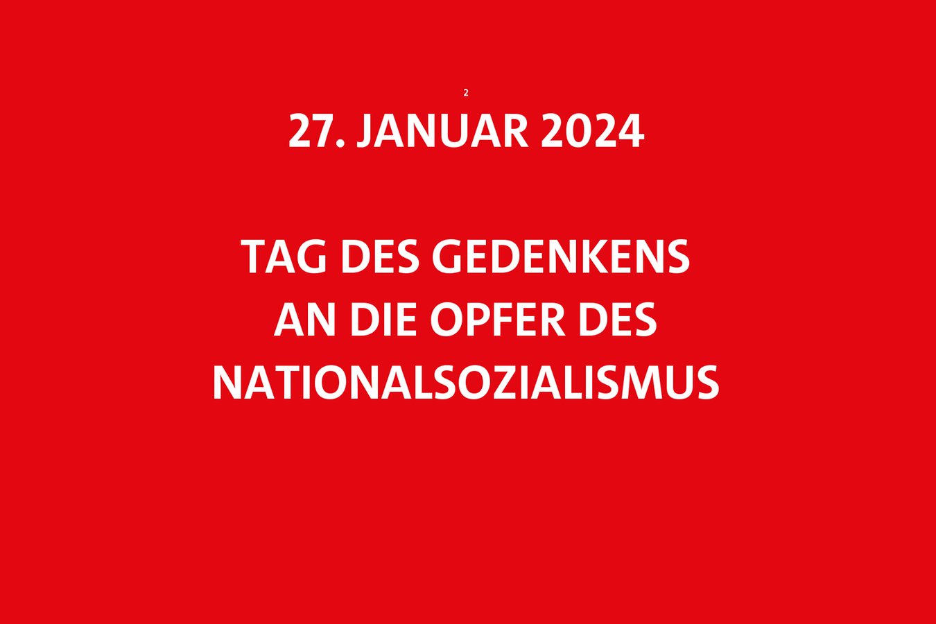 27. Januar – Tag des Gedenkens an die Opfer des Nationalsozialismus ...